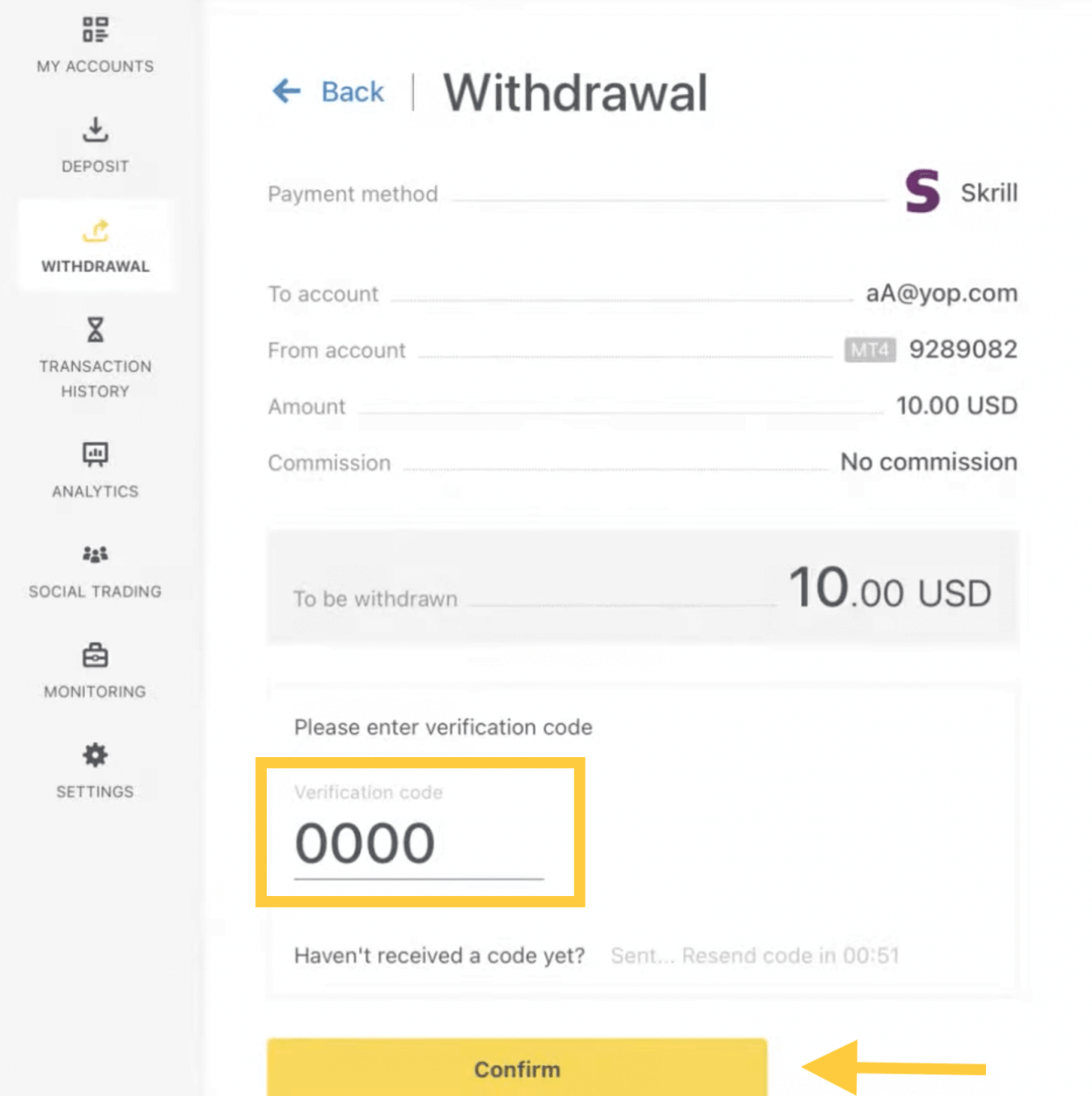 Withdraw | Exness Forex